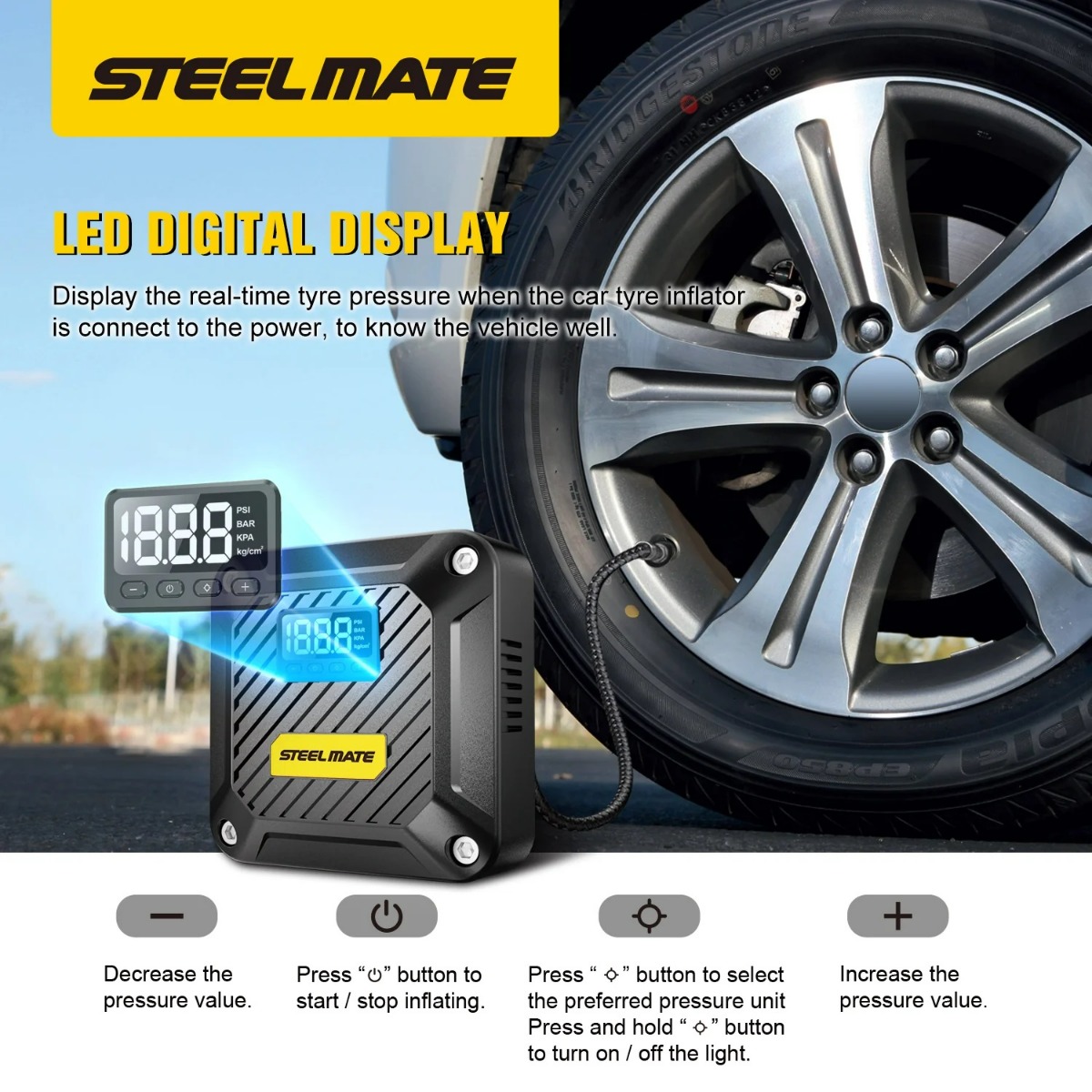 Summer Bundle - SteelMate JS8 Car Battery Jump Starter & SteelMate T5 ...